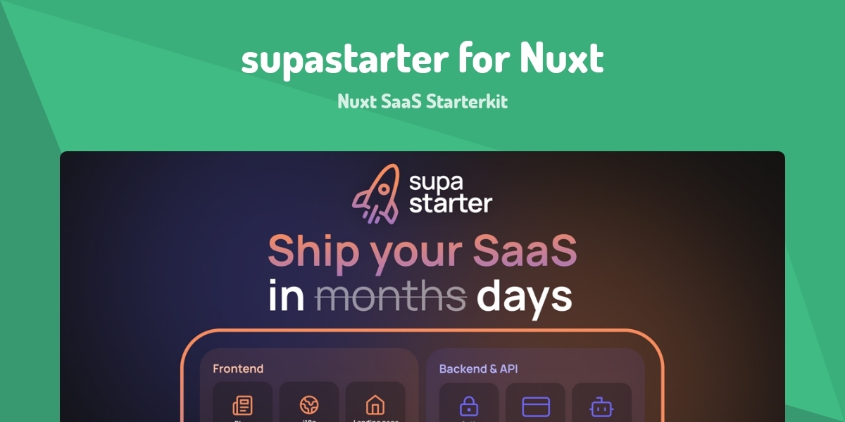 Supastarter For Nuxt Nuxt Saas Starterkit Made With Vuejs